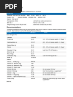 Nutritioncalc Plus Report | PDF | Dietary Fiber | Diet & Nutrition