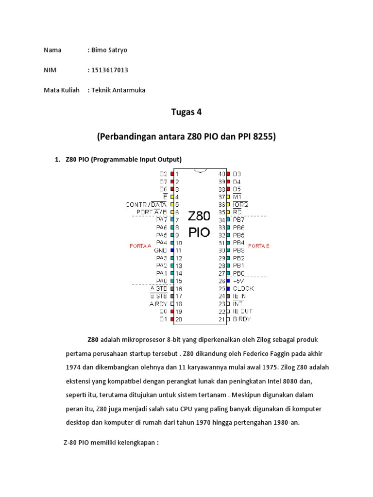 Perbandingan Antarmuka Paralel Z80 PIO dan PPI 8255 | PDF