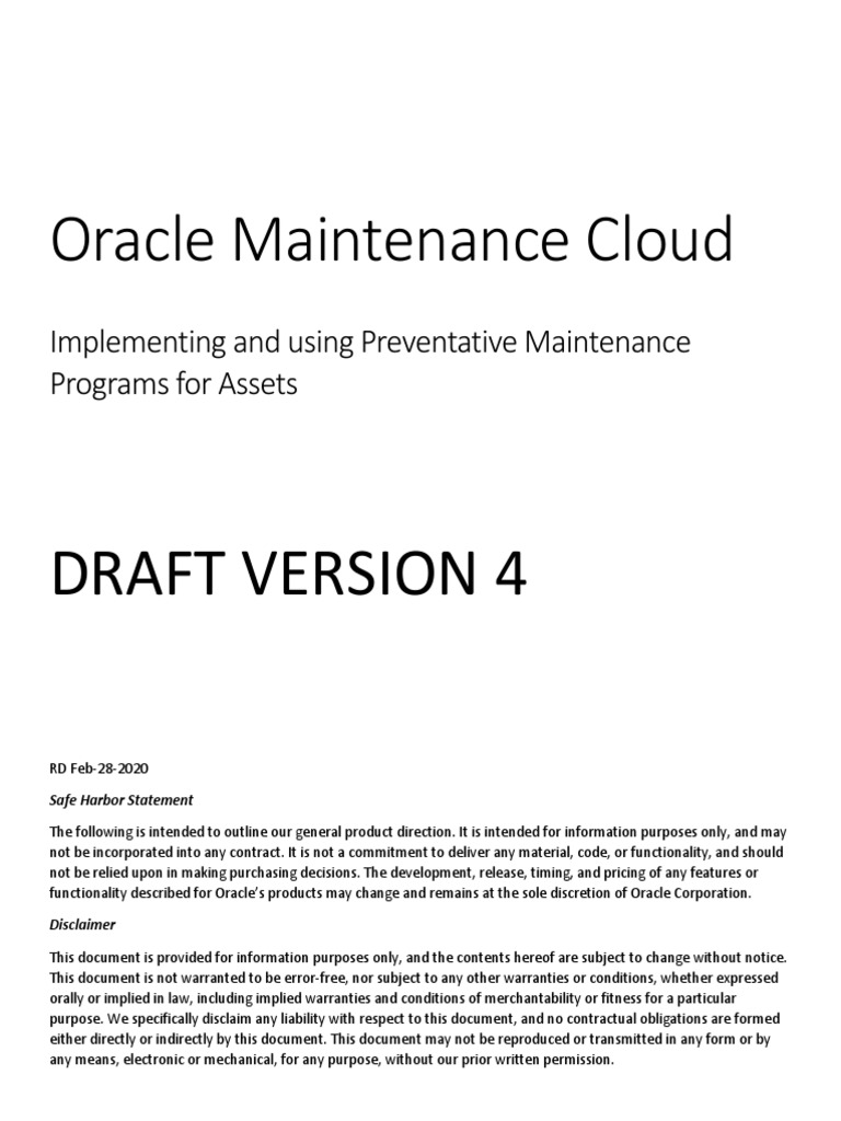 DRAFT V4 ALM Maintenance Program Use Cases PDF | PDF | Application ...