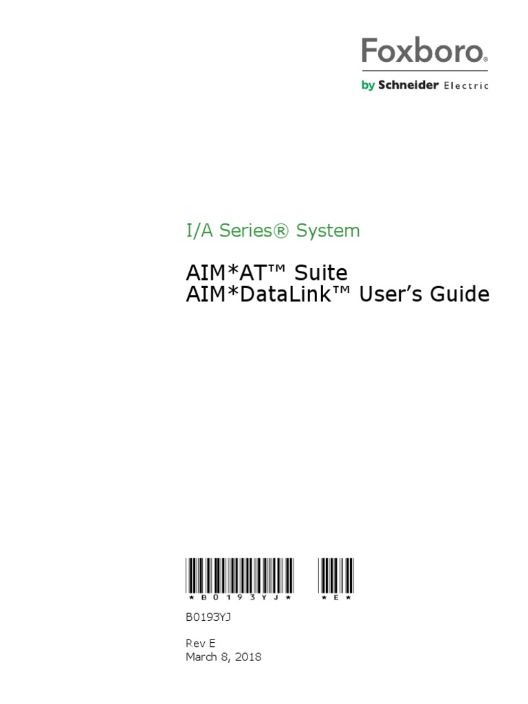 Aim At™ Suite Aim Datalink™ User'S Guide: I/A Series® System | PDF | Microsoft Windows | Databases