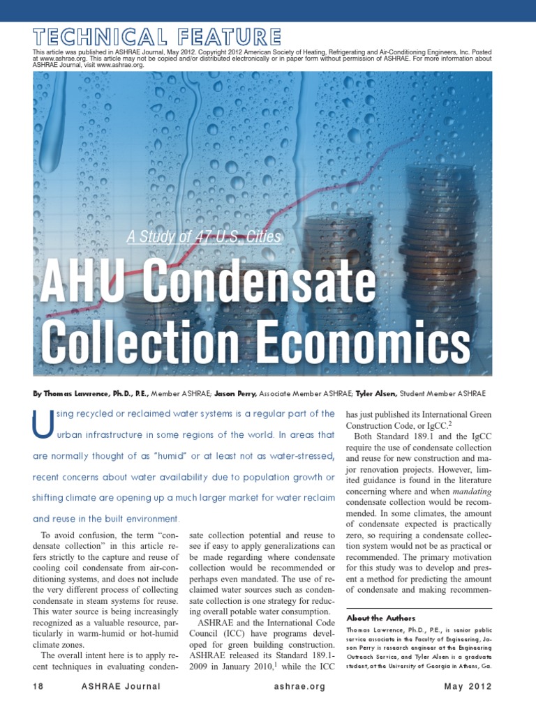 AHU Condensate Collection | PDF | Humidity | Atmospheric Thermodynamics