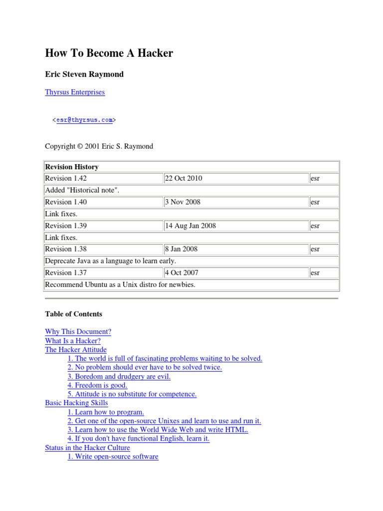 How To Become A Hacker | PDF | Hacker Culture | Security Hacker
