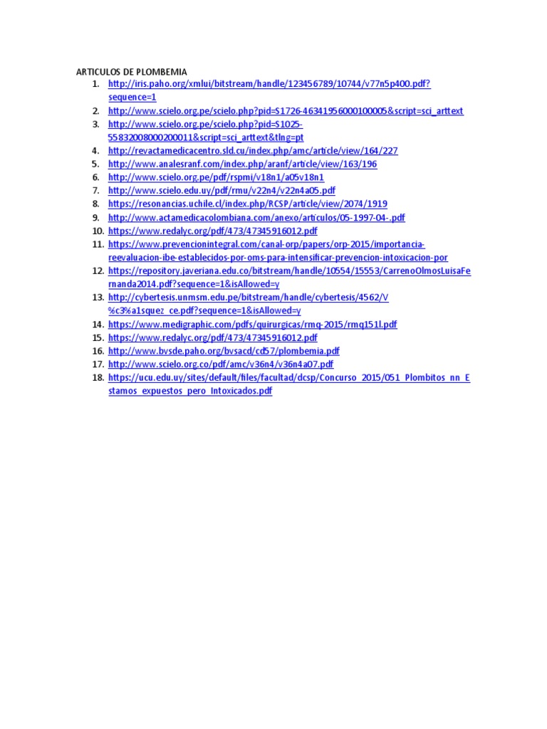 Articulos de Plombemia | PDF