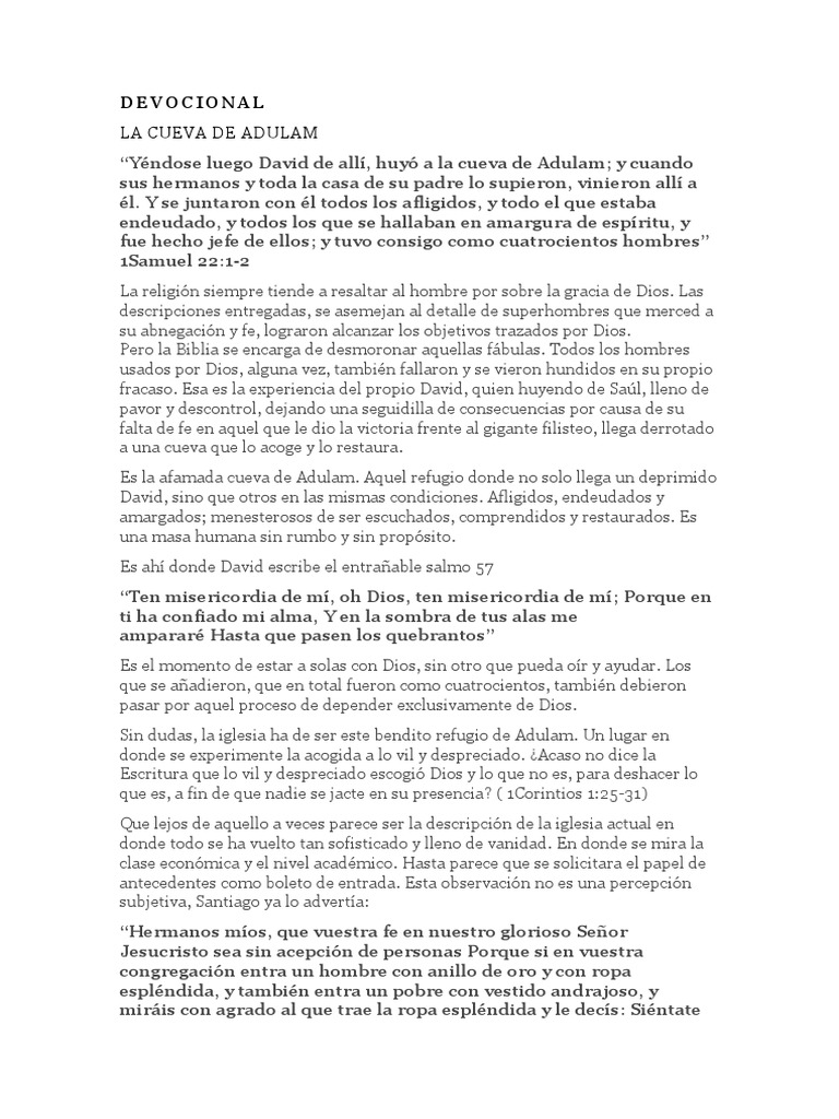 Cueva De Adulam Pdf David Perdón