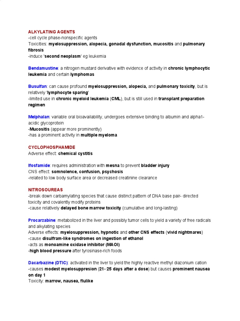 Cytotoxic Chemotherapy Agents | PDF | Chemotherapy | Diseases And Disorders