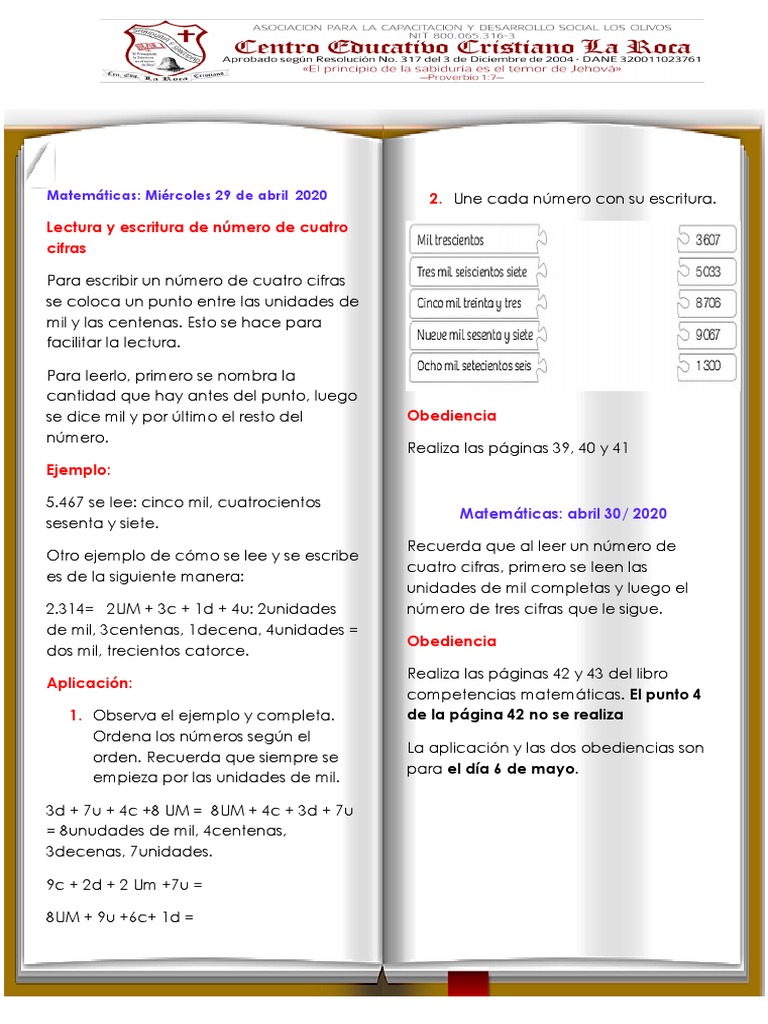 Lectura y Escritura de Numeros | PDF | Métodos y materiales de enseñanza
