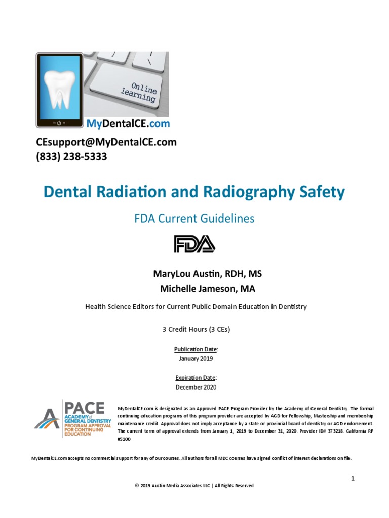 Radiation Safety FDA Guidelines | Download Free PDF | Periodontology | Dental Anatomy