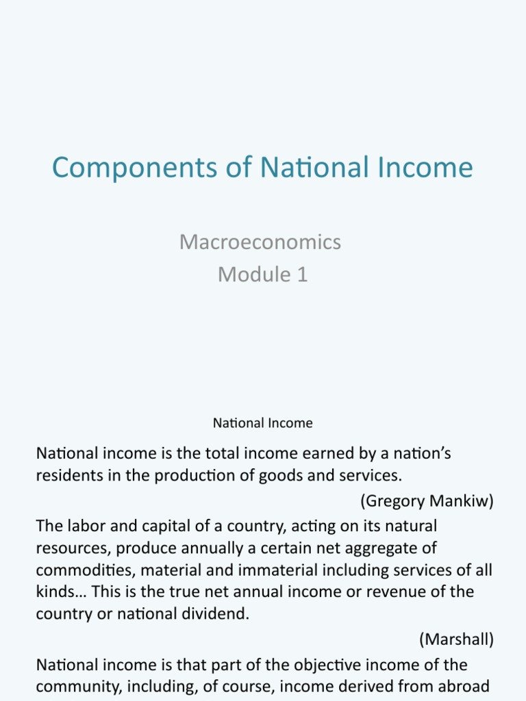 Components of National Income | PDF | Measures Of National Income And ...