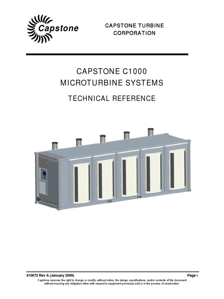 Capstone: Capstone C1000 Microturbine Systems | PDF | Electrical Grid ...