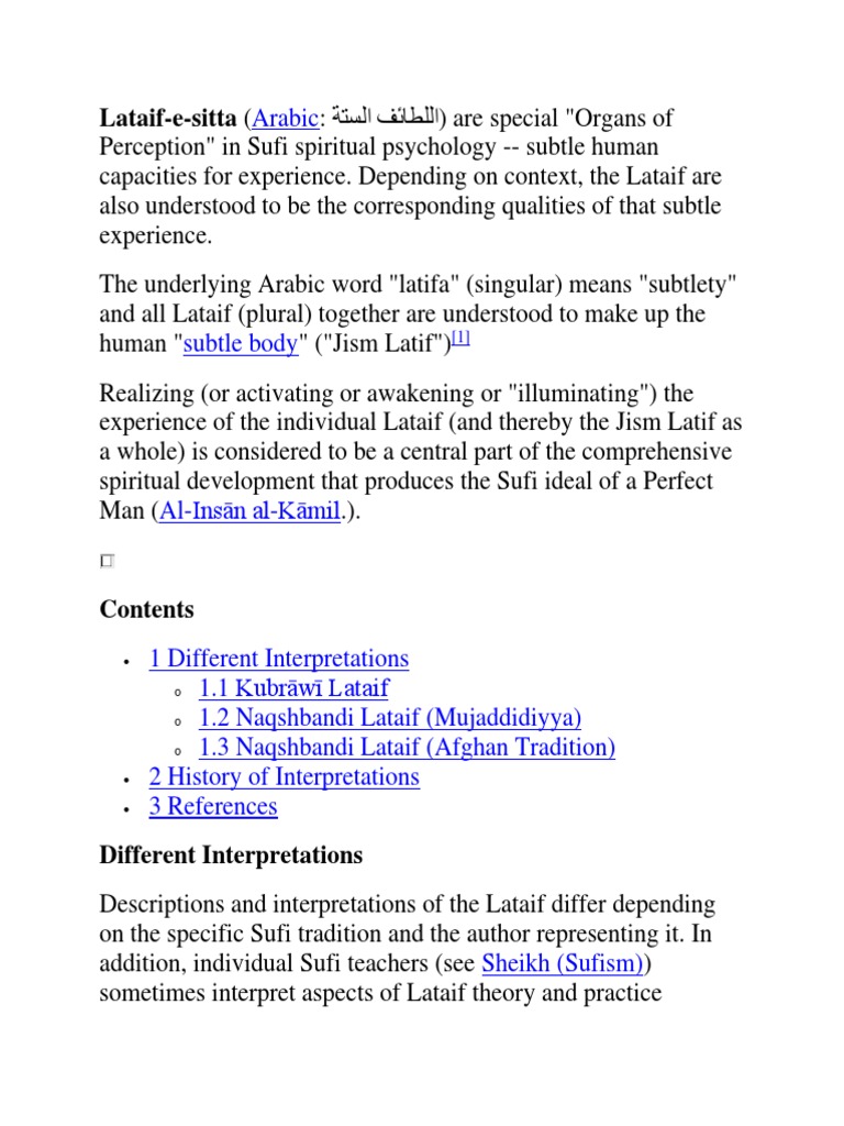 Arabic: Lataif-E-Sitta ( | PDF | Personal Development | Religious ...