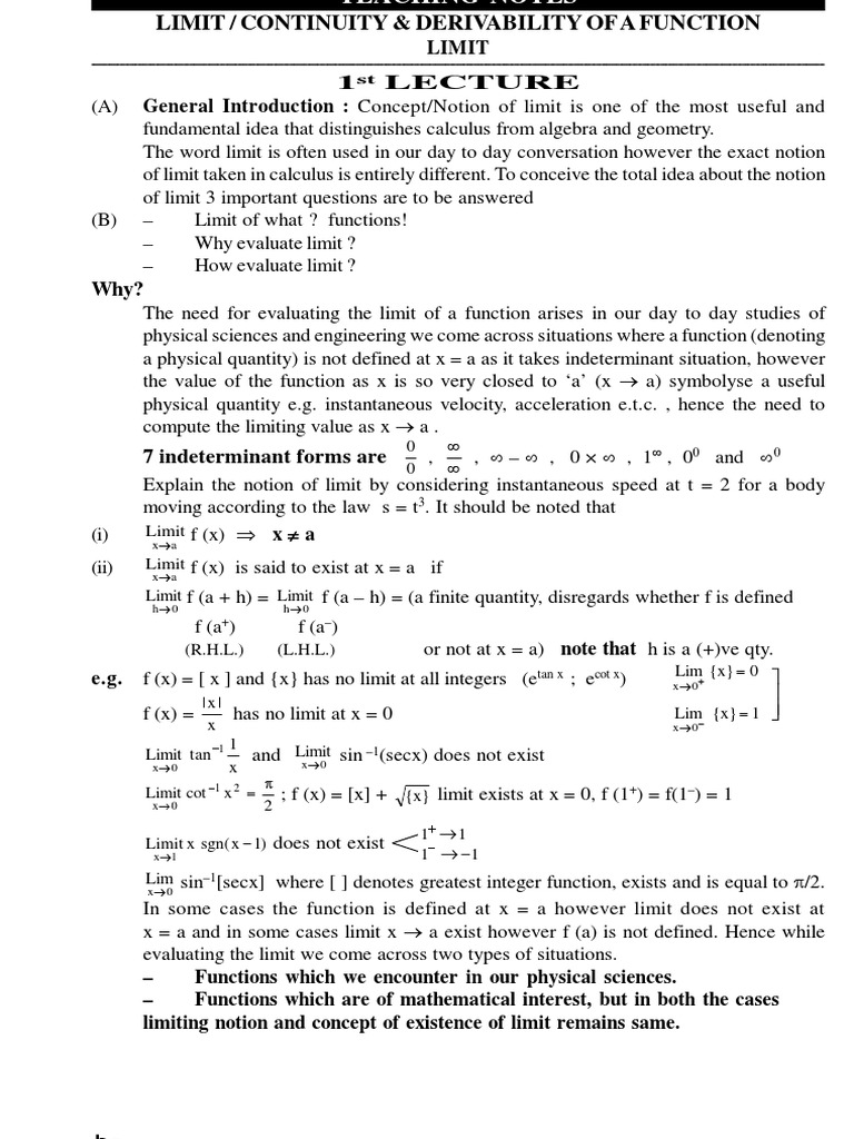 IIT JEE LIMIT Problem PDF | PDF | Limit (Mathematics) | Function (Mathematics)