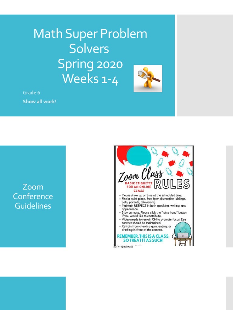 Math Super Problem Solvers Spring 2020 Grade 6 Student | PDF ...