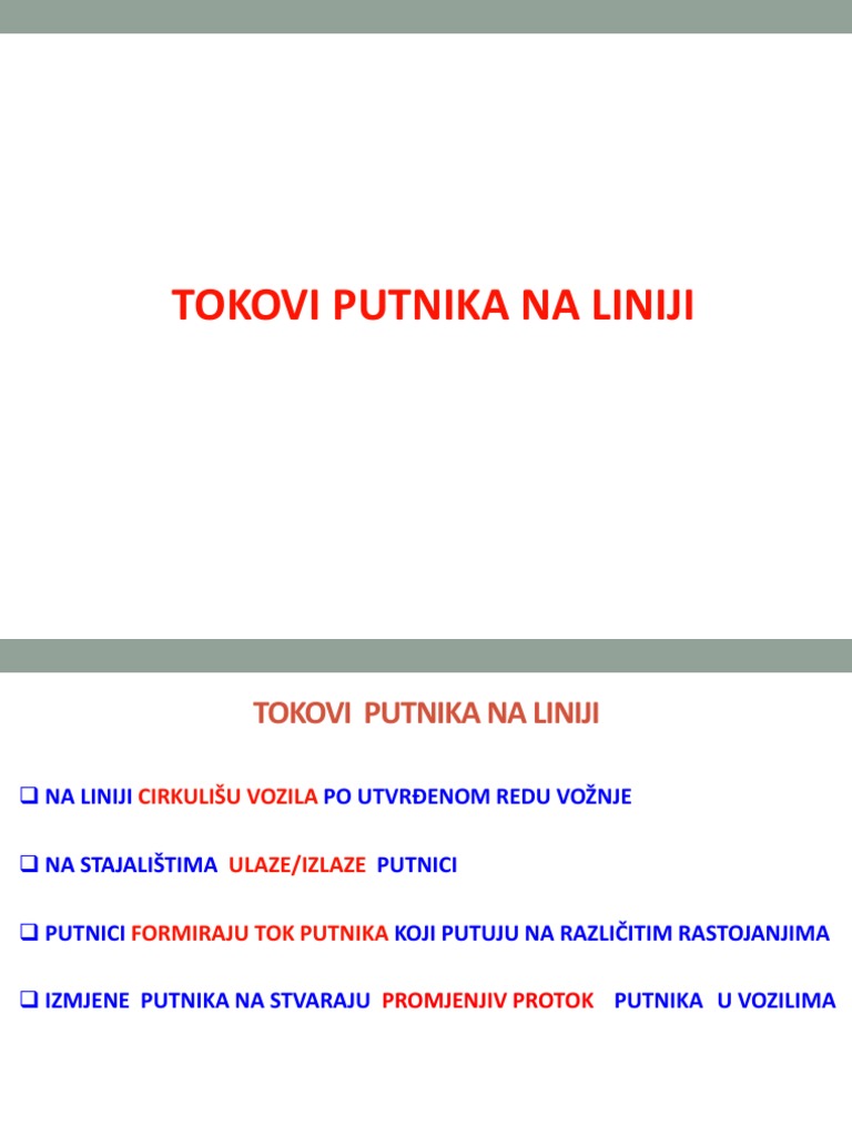 Transport Putnika - Protok Na Liniji Iii Dio | PDF
