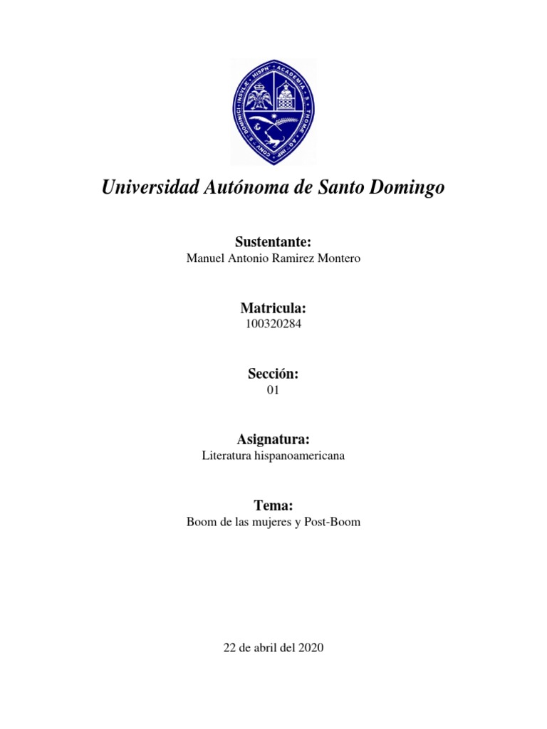Narrativa Contemporánea (Boom y Post-Boom) | PDF