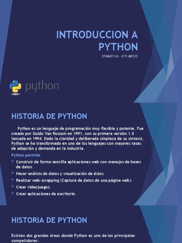 1 Introduccion A Python Pdf Python Lenguaje De Programación Programa De Computadora