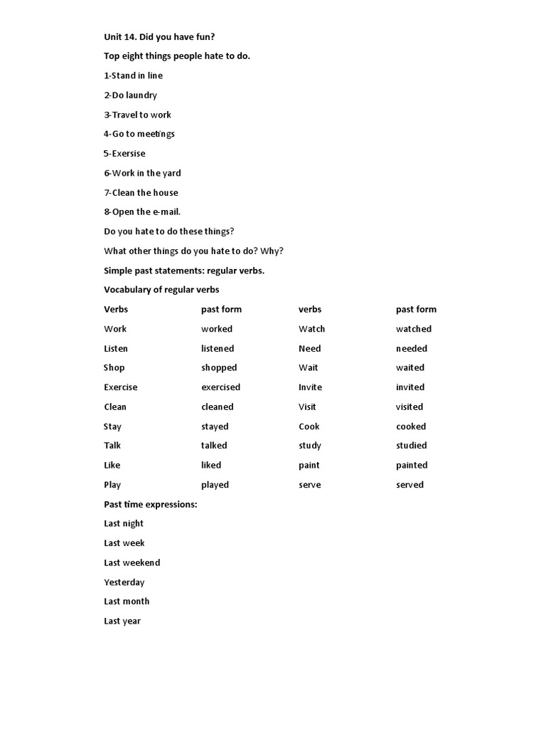 Common Chores People Dislike | PDF | Language Arts & Discipline