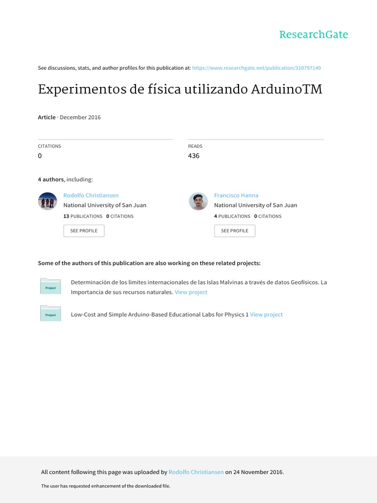 Experimentos de Fisica Con Arduino PDF | PDF | Masa | Sensor