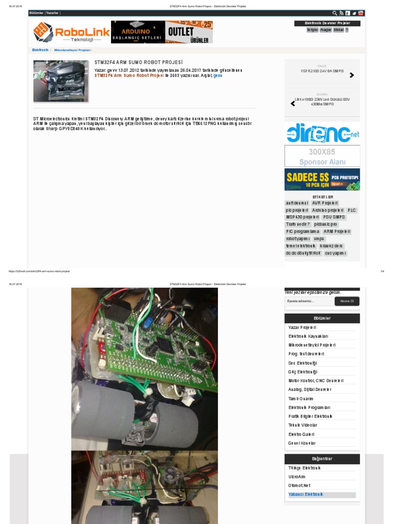 STM32F4 Arm Sumo Robot Projesi - Elektronik Devreler Projeler PDF | PDF
