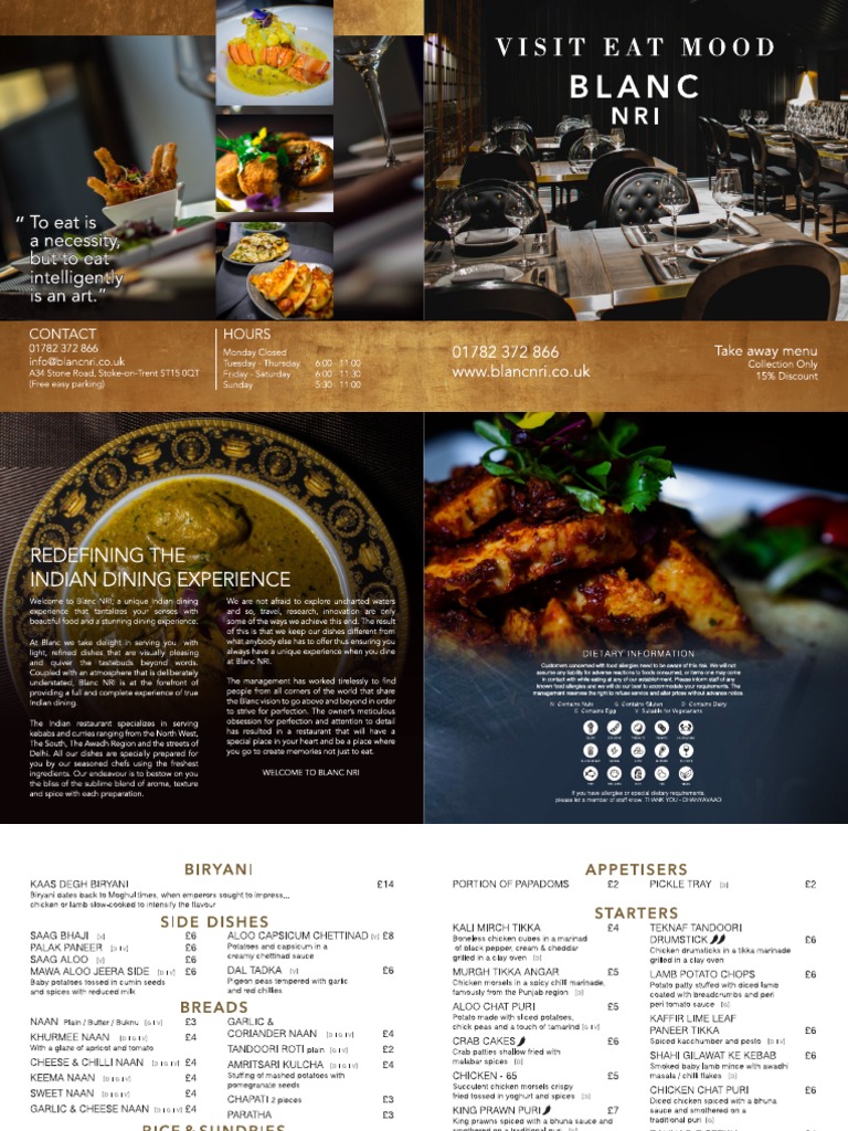 Blanc NRI Takeaway Menu | PDF