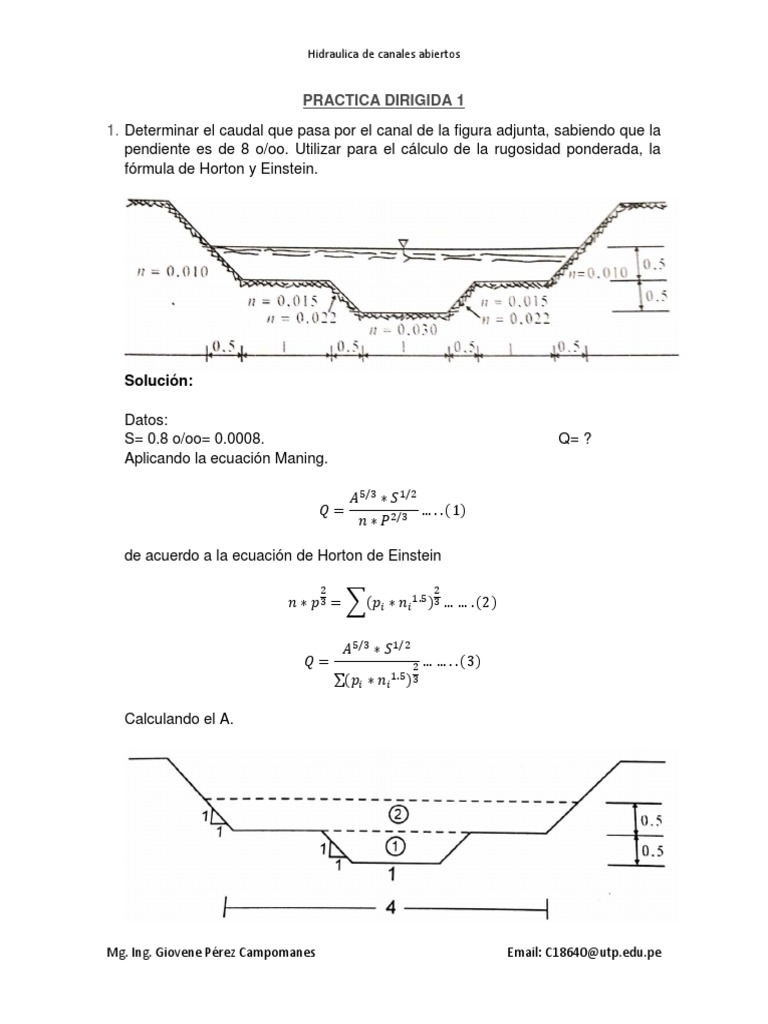 Ejercicios resueltos de hidráulica de canales | PDF | Objetos matemáticos | Enseñanza de matemática