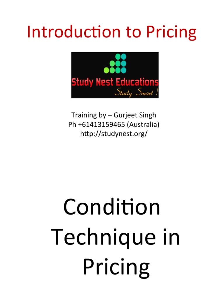 24 Introduction To Pricing | PDF