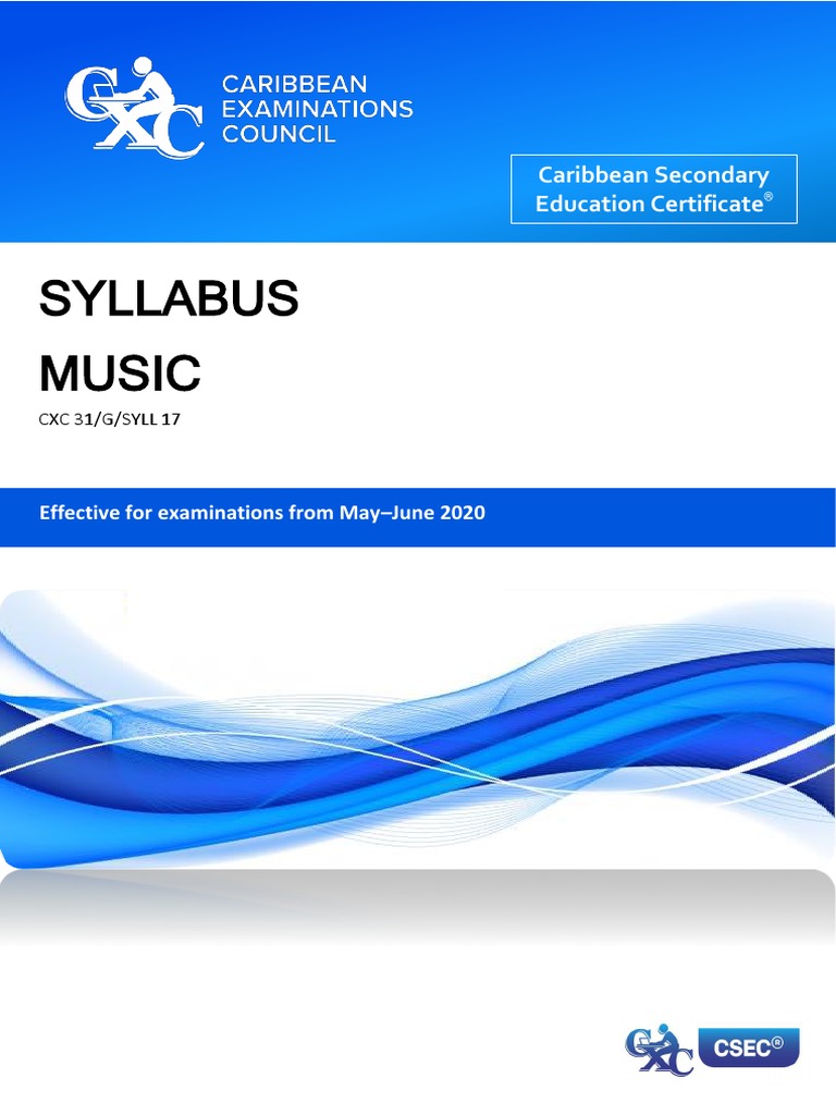 Csec Music Syllabus With Specimen Papers | PDF | Chord (Music) | Teachers