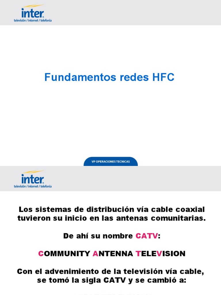 Fundamentos de Redes HFC y Tap HFC | PDF | Televisión por cable ...