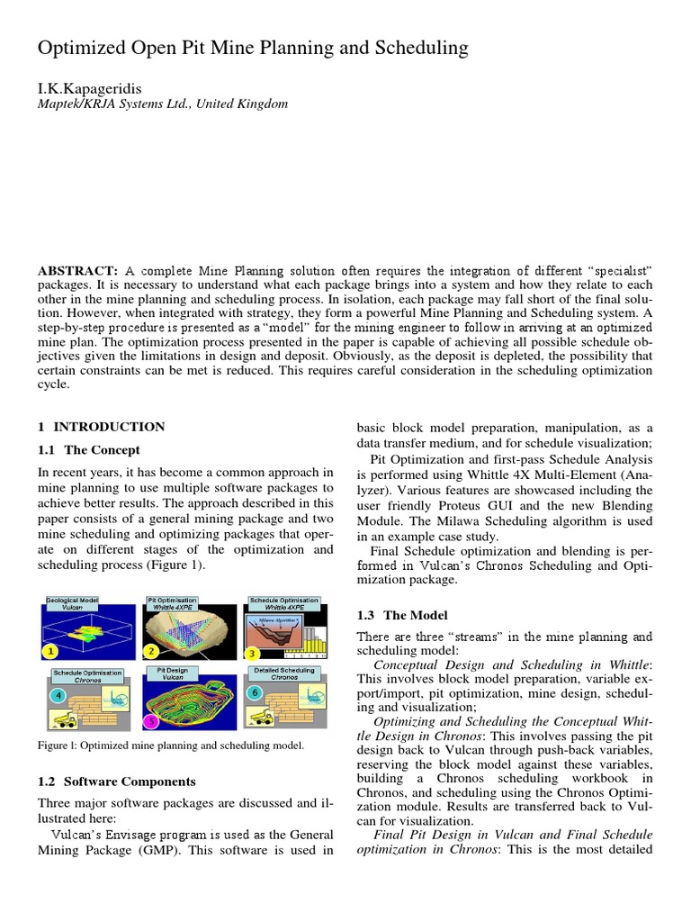 Optimized open pit mine planning and scheduling model | PDF ...