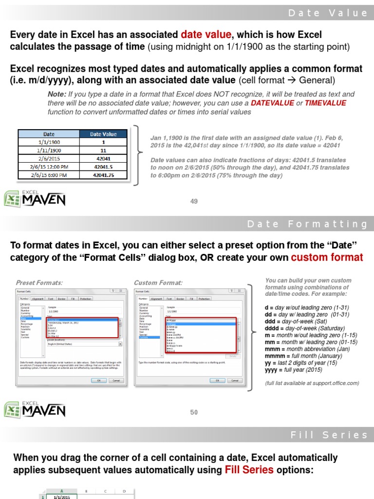 Excel Date Functions Explained | PDF | Workweek And Weekend | Microsoft Excel
