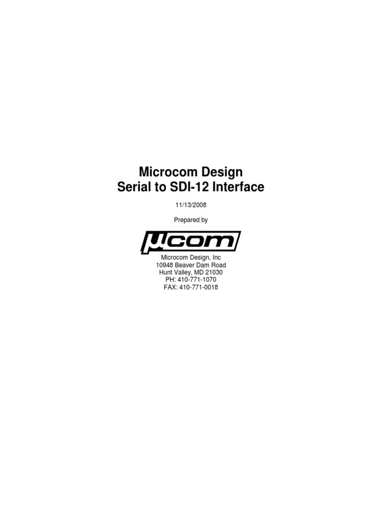Serial to SDI-12 Interface Guide | PDF | Telecommunications | Data ...