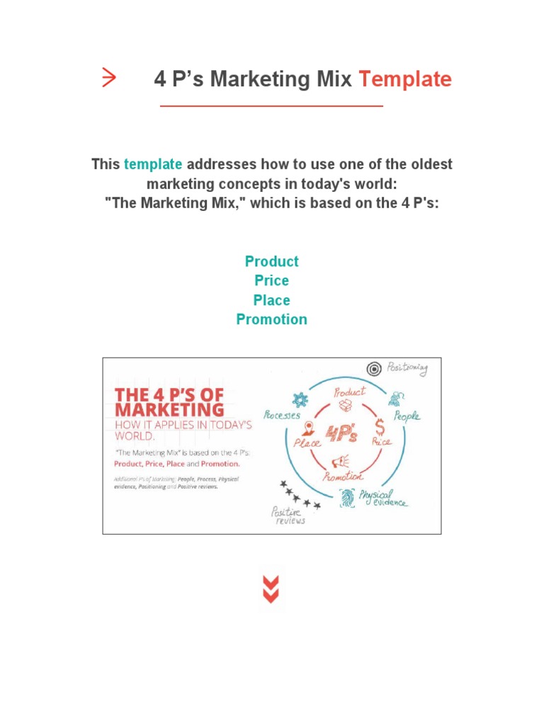 4 P's Marketing Mix Template | PDF | Pricing | Sales
