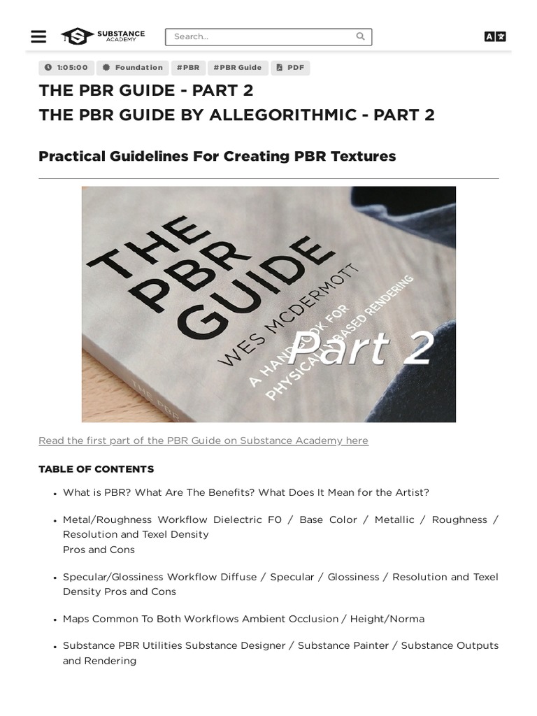 The PBR Guide - Part 2 | PDF | Texture Mapping | Rendering (Computer ...