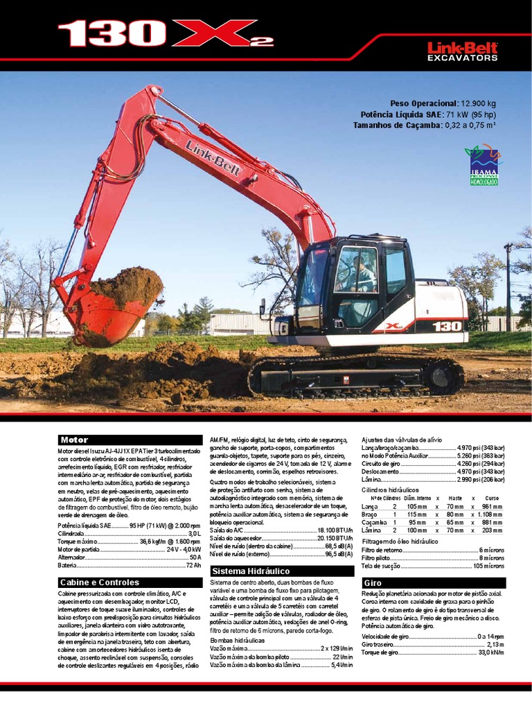 Link-Belt 130 X2 | PDF | Bomba | Motores