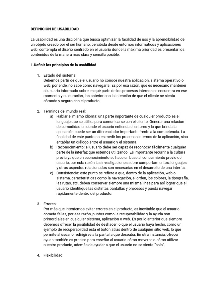 Taller Usabilidad | PDF | Usabilidad | Usuario (informática)