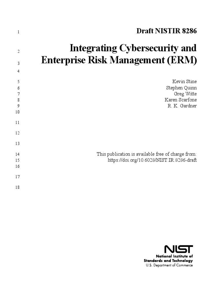 Nist - Ir.8286 Draft | PDF | Risk Management | Enterprise Risk Management