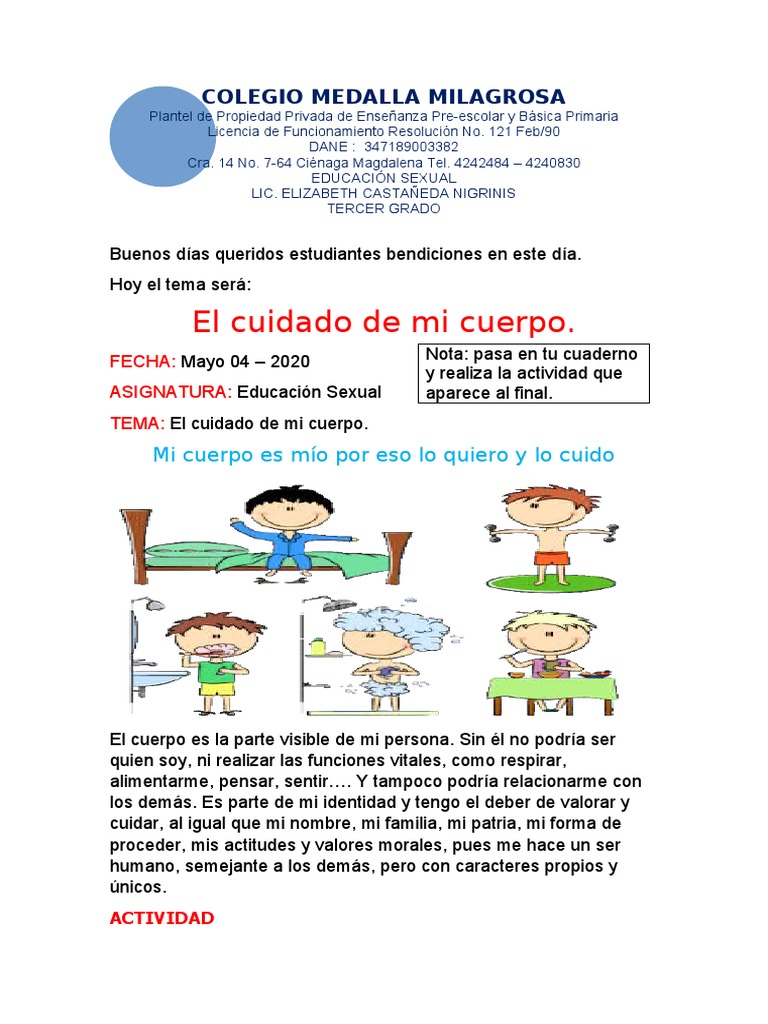 Cuidado de mi cuerpo en primaria | PDF | Crecimiento personal y profesional