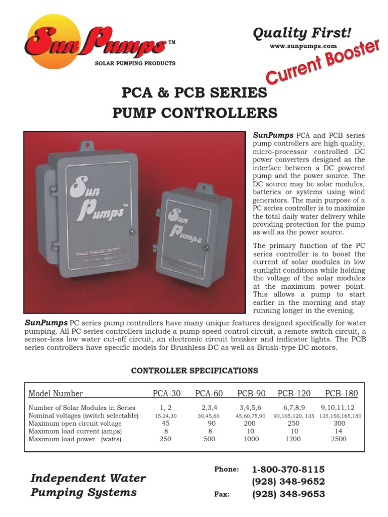 PCA-PCB PumpControllers | PDF | Direct Current | Solar Panel