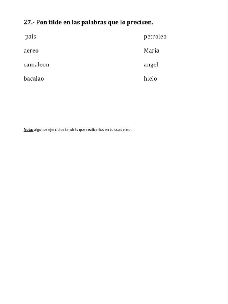 Ejercicios de Ortografia para Tercer Grado | PDF