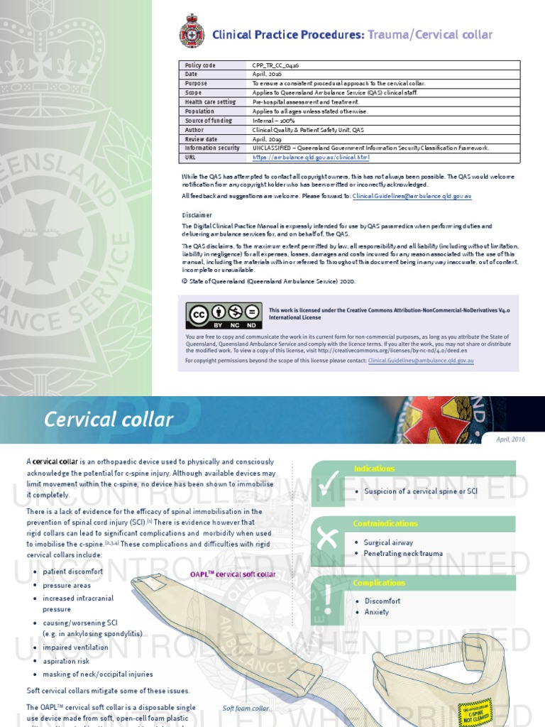 Clinical Practice Procedures:: Trauma/Cervical Collar | PDF | Emergency ...