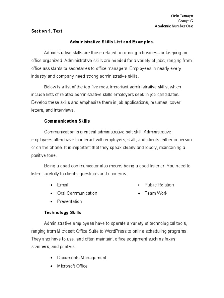 Administrative Skills for Success: A Breakdown of the Top Five Most ...