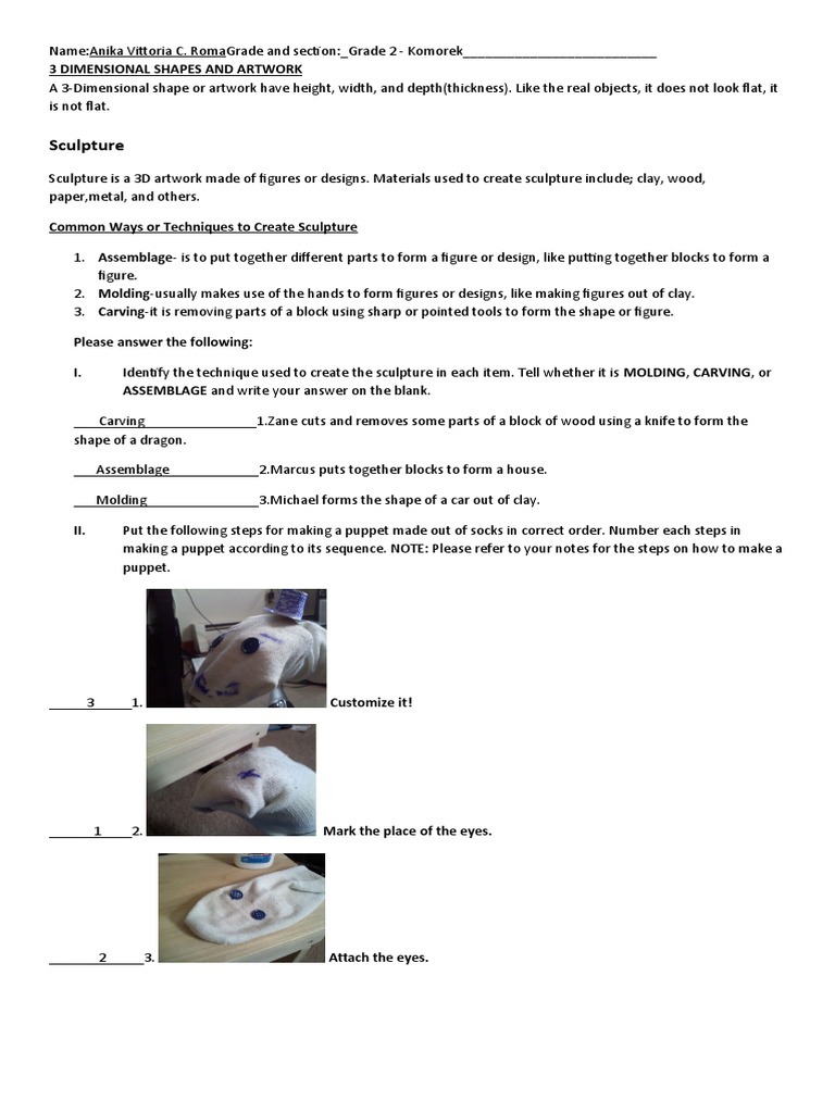 Sculpture: 3 Dimensional Shapes and Artwork | PDF | Puppets | Sculpture