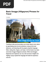 Basic Ilonggo (Hiligaynon) Phrases For Travel | PDF | Symbols | Cognition