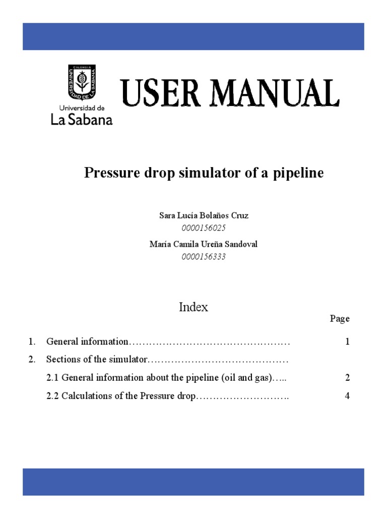 Pressure Drop Simulator of A Pipeline: Index | PDF | Temperature | Gases