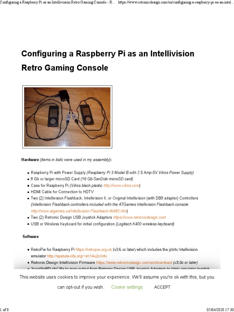 Configuring A Raspberry Pi As An Intellivision Retro Gaming Console ...