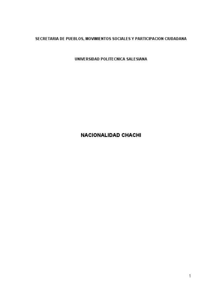 Nacionalidad Chachi | PDF | Ecuador | Science