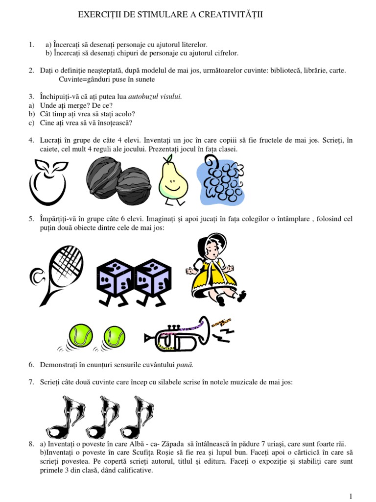Creativitate Exercitii | PDF