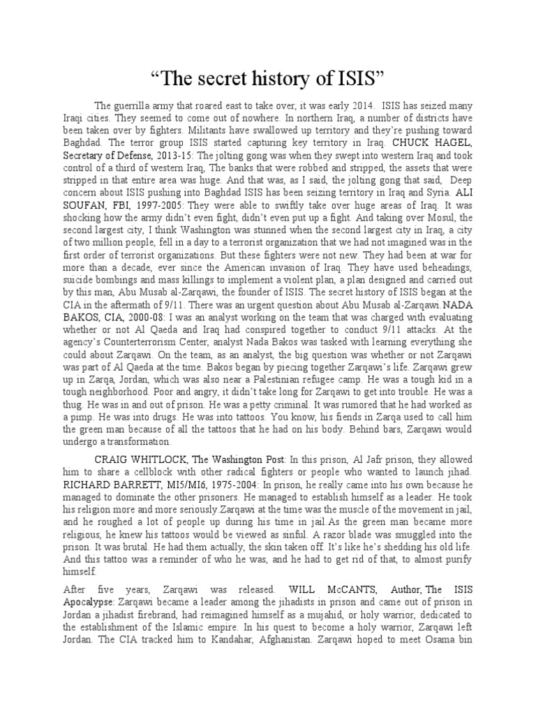 The Isis Secret | PDF | Abu Musab Al Zarqawi | Iraq War Troop Surge Of 2007