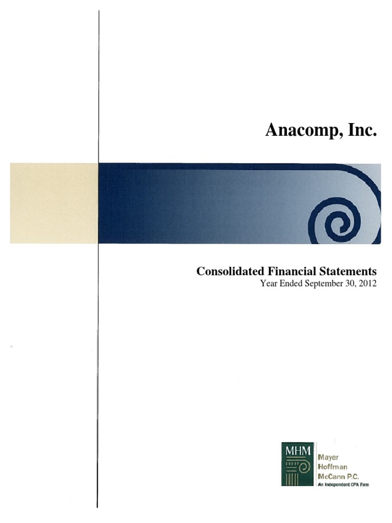 Anacomp, Inc.: Consolidated Financial Statements | Download Free PDF ...