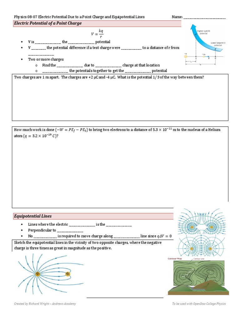 Physics 08-07 Electric Potential Due To A Point Charge and ...