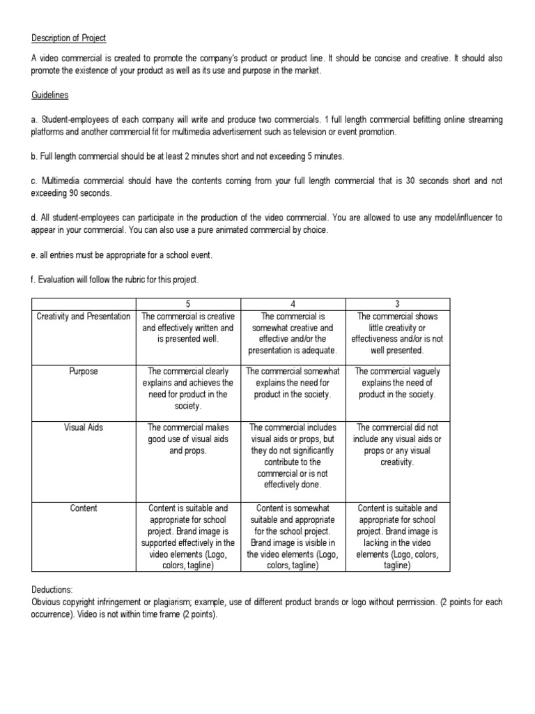 Commercial Rubric | PDF | Logos | Brand